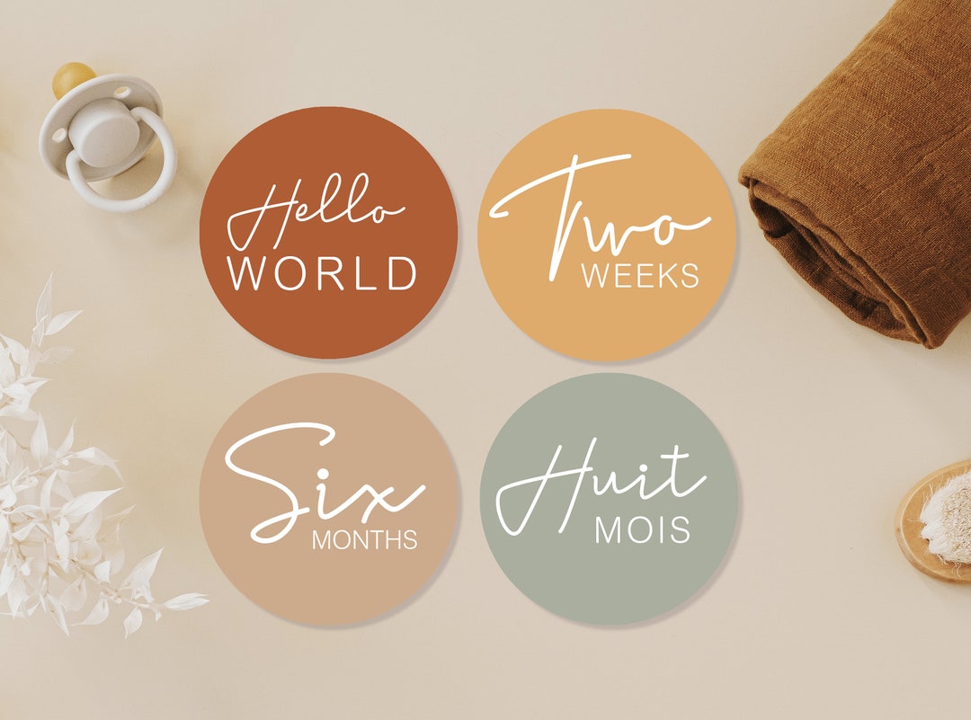 Baby Monthly Milestone Cards, Baby Step Cards, Hello World Card, Birth ...