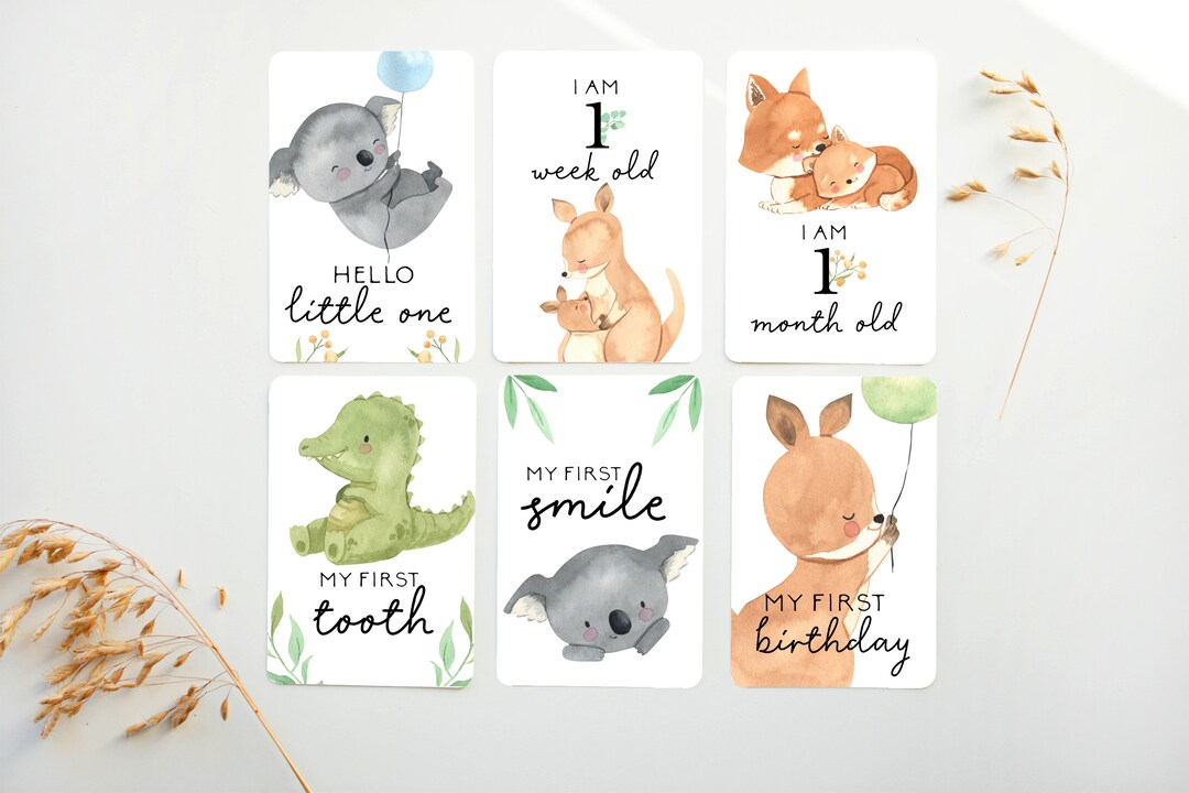 Milestones Cards, First Months Cards, Monthly Cards, Baby First Year ...