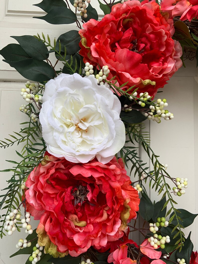 Bright Pink Wreath Spring Wreath Summer Wreath Pink and - Etsy