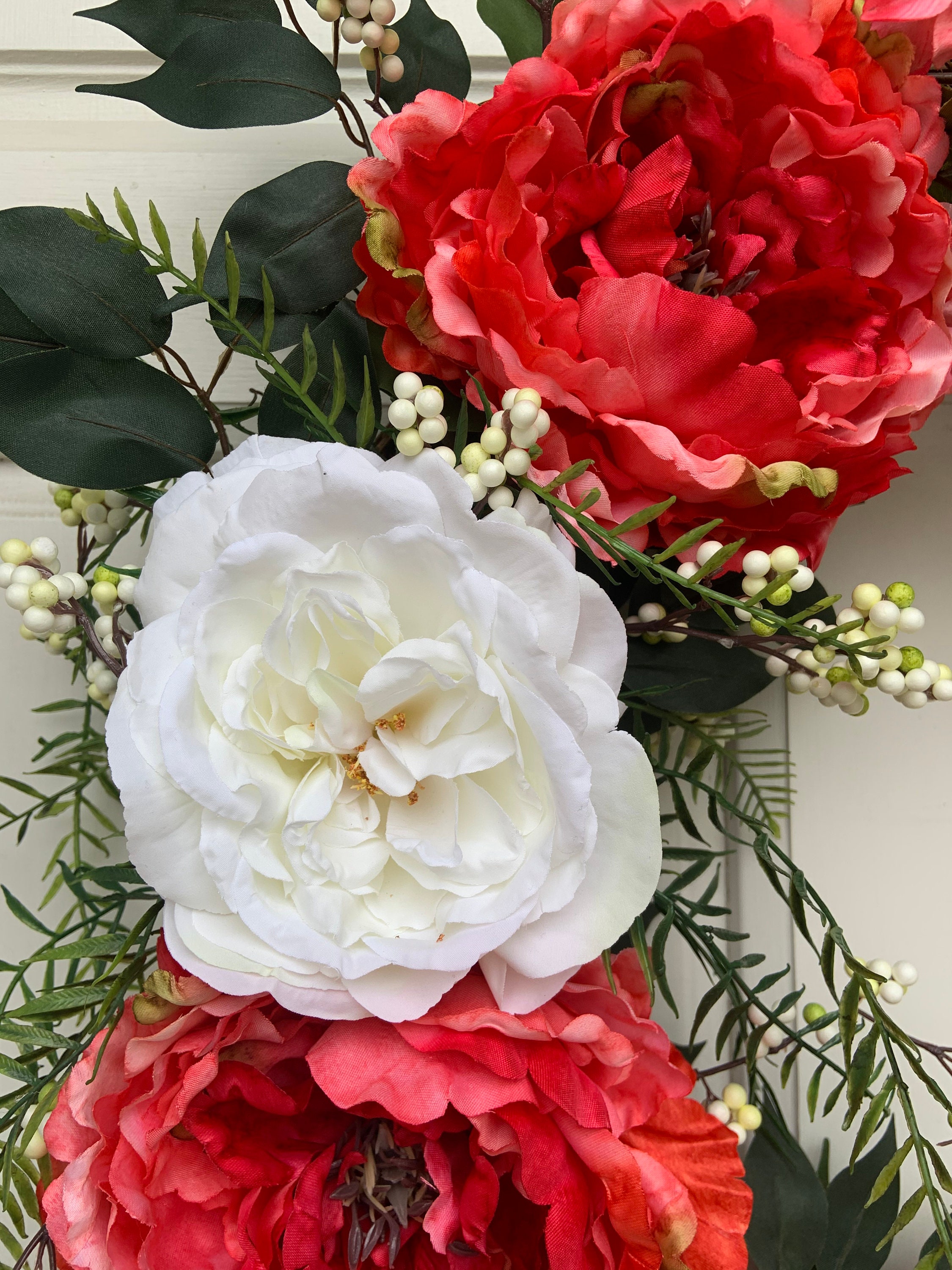 Bright Pink Wreath Spring Wreath Summer Wreath Pink and | Etsy