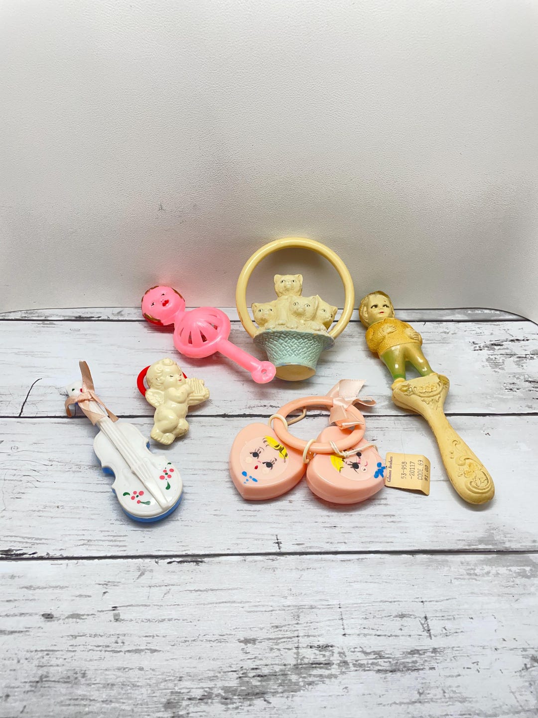 Vintage Lot of Celluloid Plastic Baby Rattles READ - Etsy