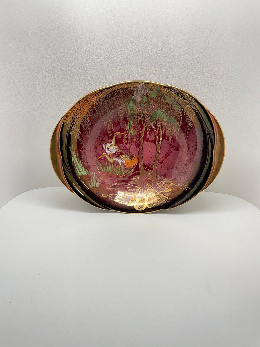Vintage Carlton Ware Rouge Royal Bowl: Birds & Trees Gold Design - Etsy