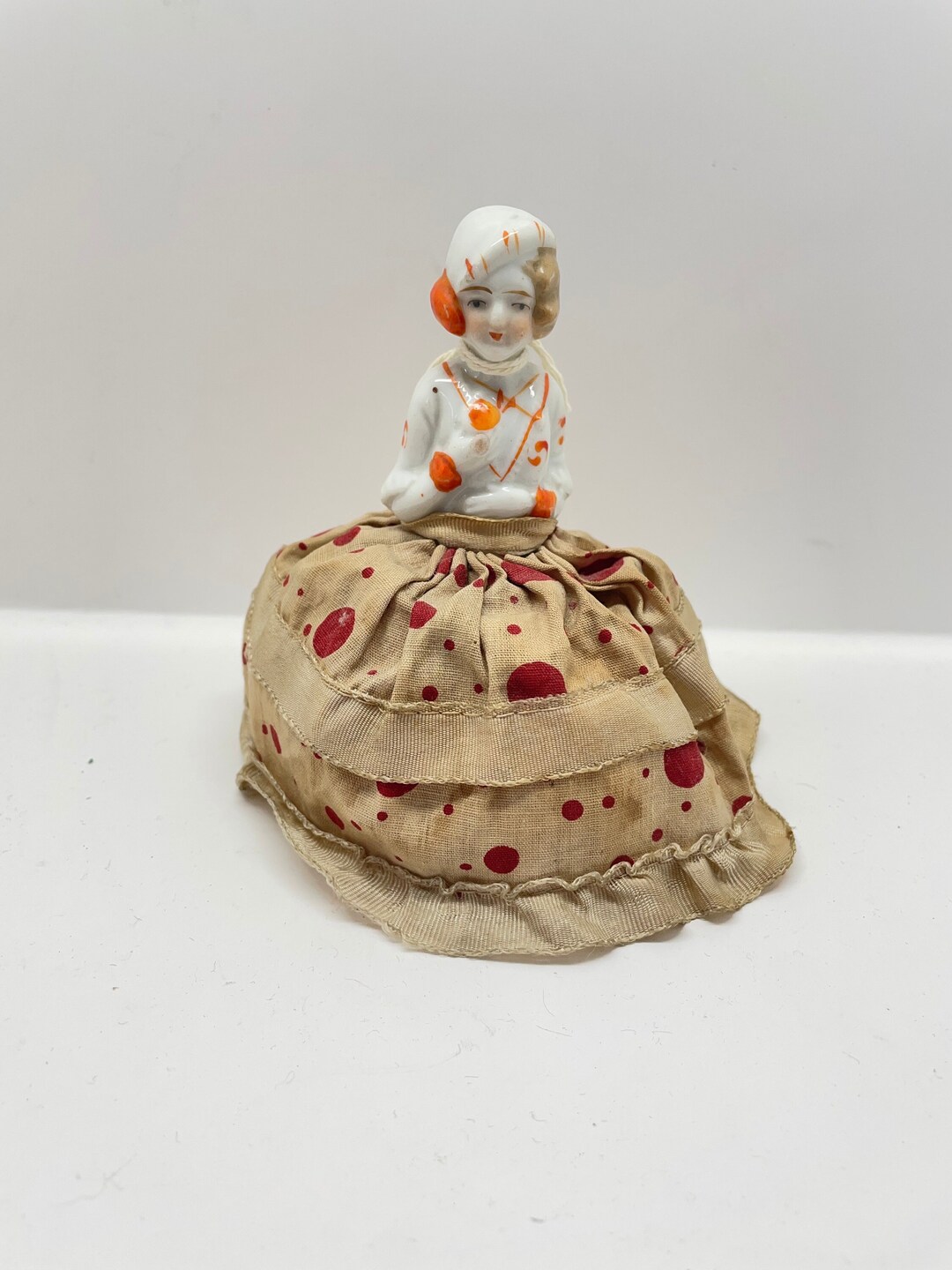 Vintage Victorian Lady Pin Cushion Doll Antique Flapper Girl 1920's All ...