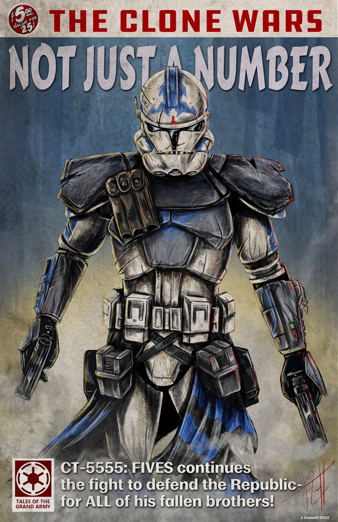 Star Wars Clone Fives Pulp Retro Book Cover Satire Print 11x17 - Etsy