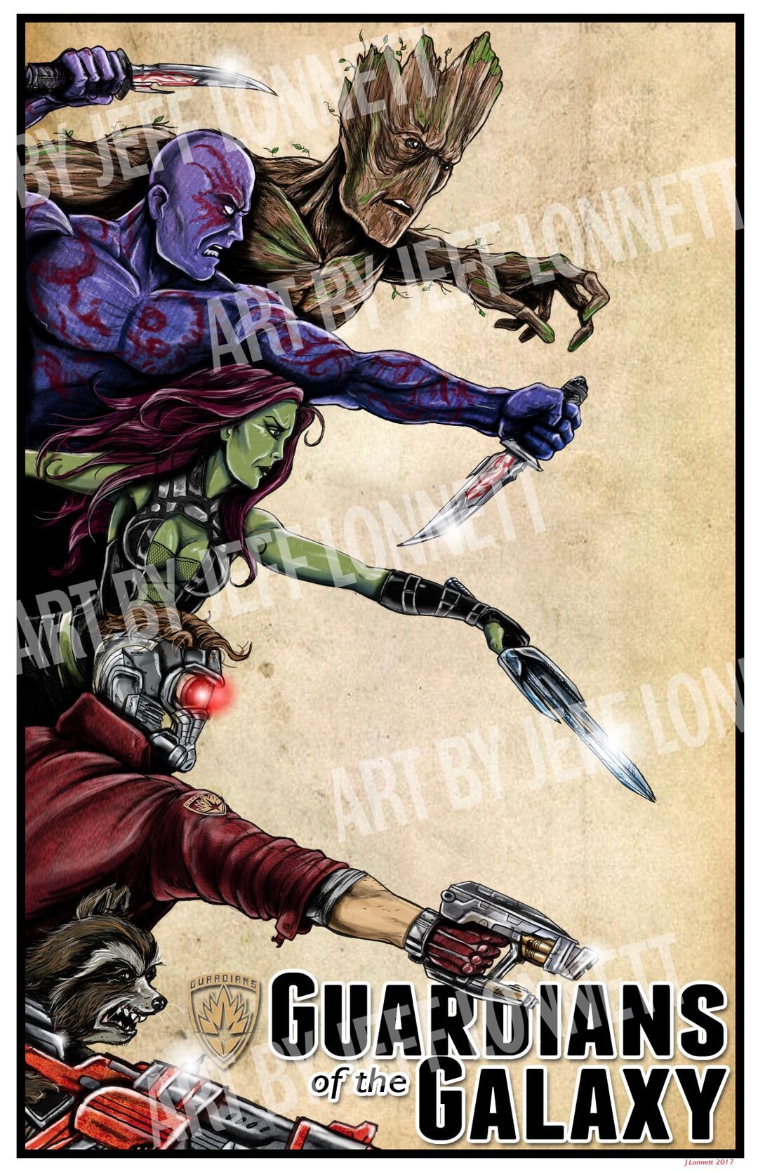 Guardians of the Galaxy WW2 Style Propaganda Poster Comic Print 11x17 ...