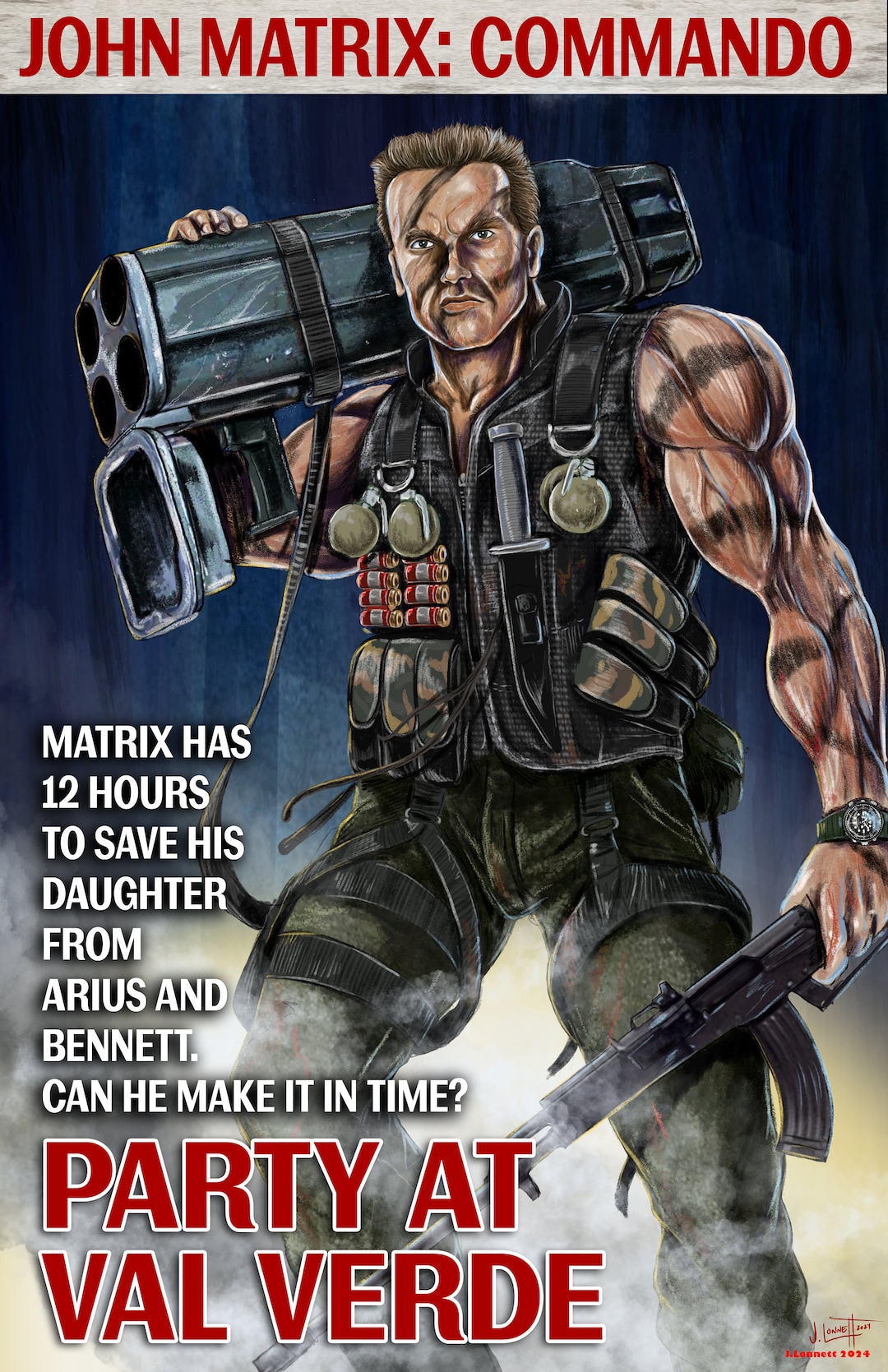 Commando John Matrix Retro Pulp Book Cover Satire Cover 11x17 Glossy ...