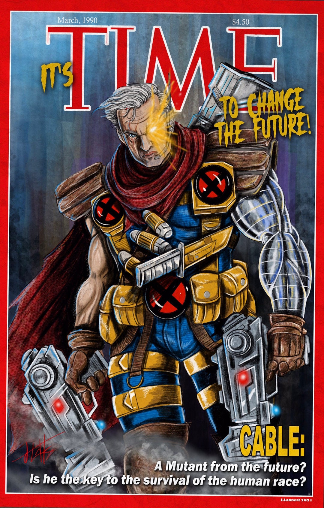 Cable X-men Pulp Retro Book Cover Satire Print 11x17 - Etsy