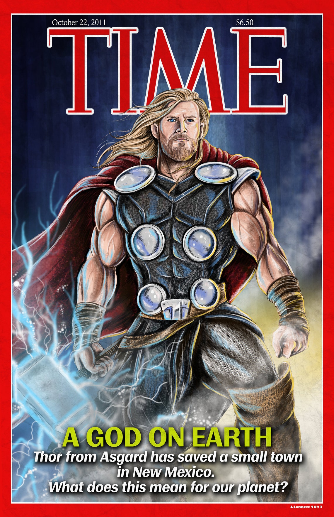 Thor Time Satire Magazine Cover 11x17 Glossy - Etsy