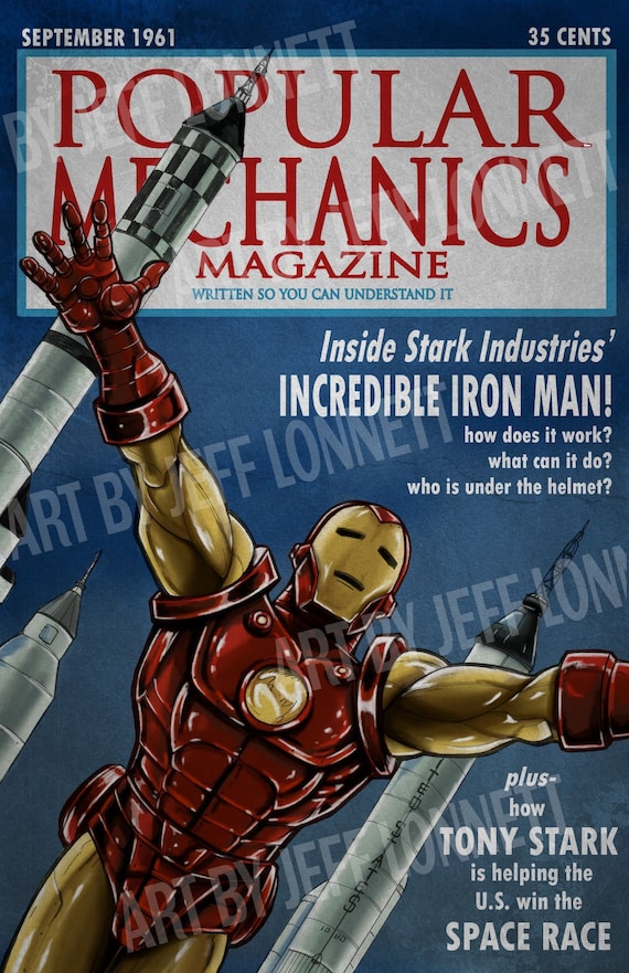 Iron Man Popular Science 1960s Satire Magazine Cover Comic | Etsy