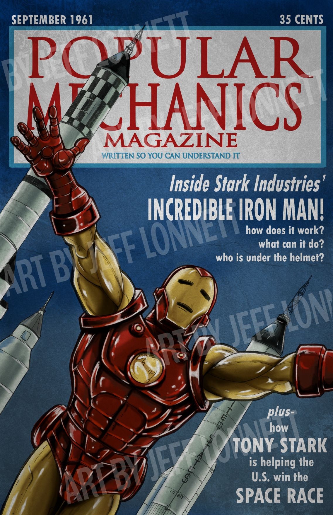 Iron Man Popular Science 1960s Satire Magazine Cover Comic - Etsy