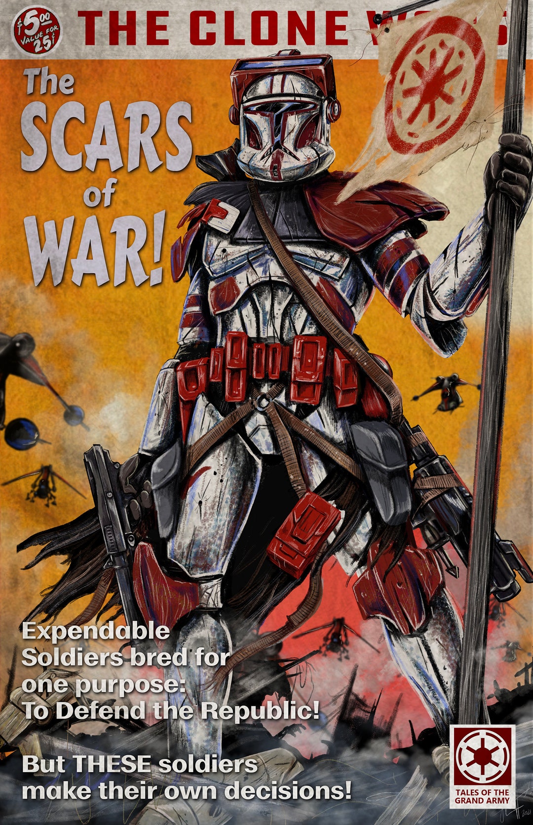 Star Wars Clone Wars Thire Pulp Retro Book Cover Satire Print 11x17 - Etsy