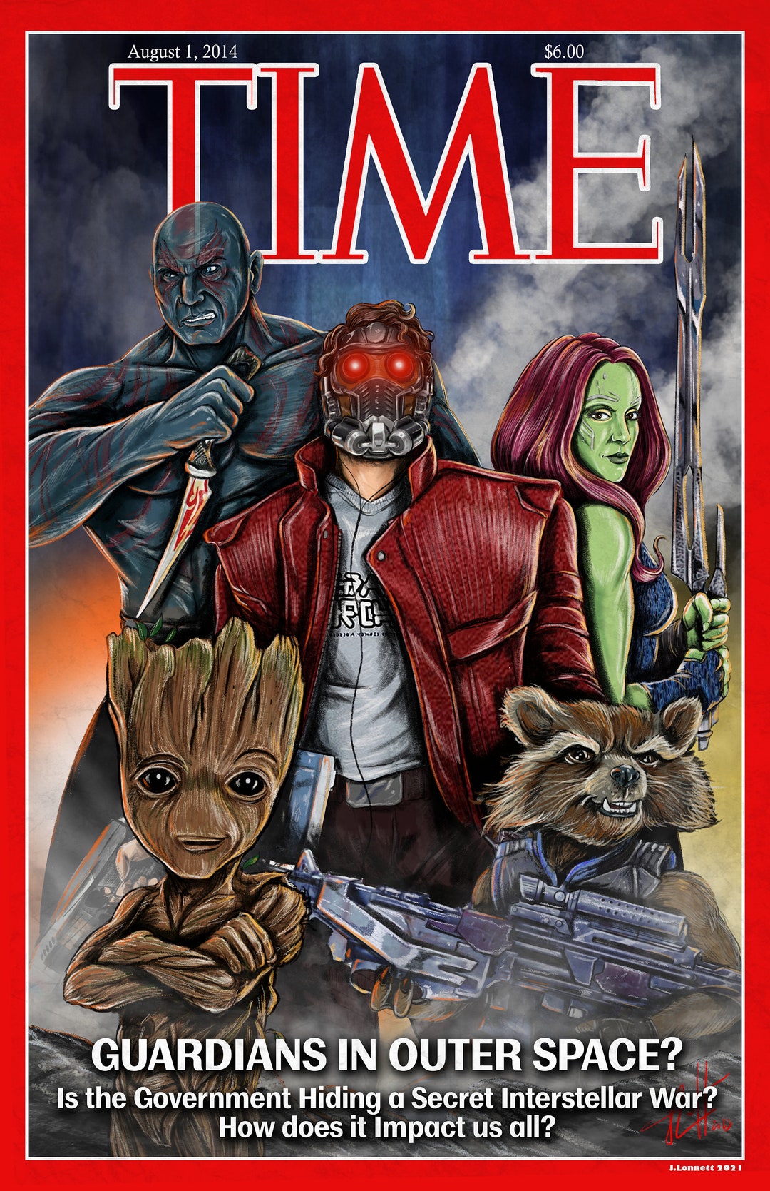 Guardians of the Galaxy Time Satire Magazine Cover 11x17 Glossy - Etsy