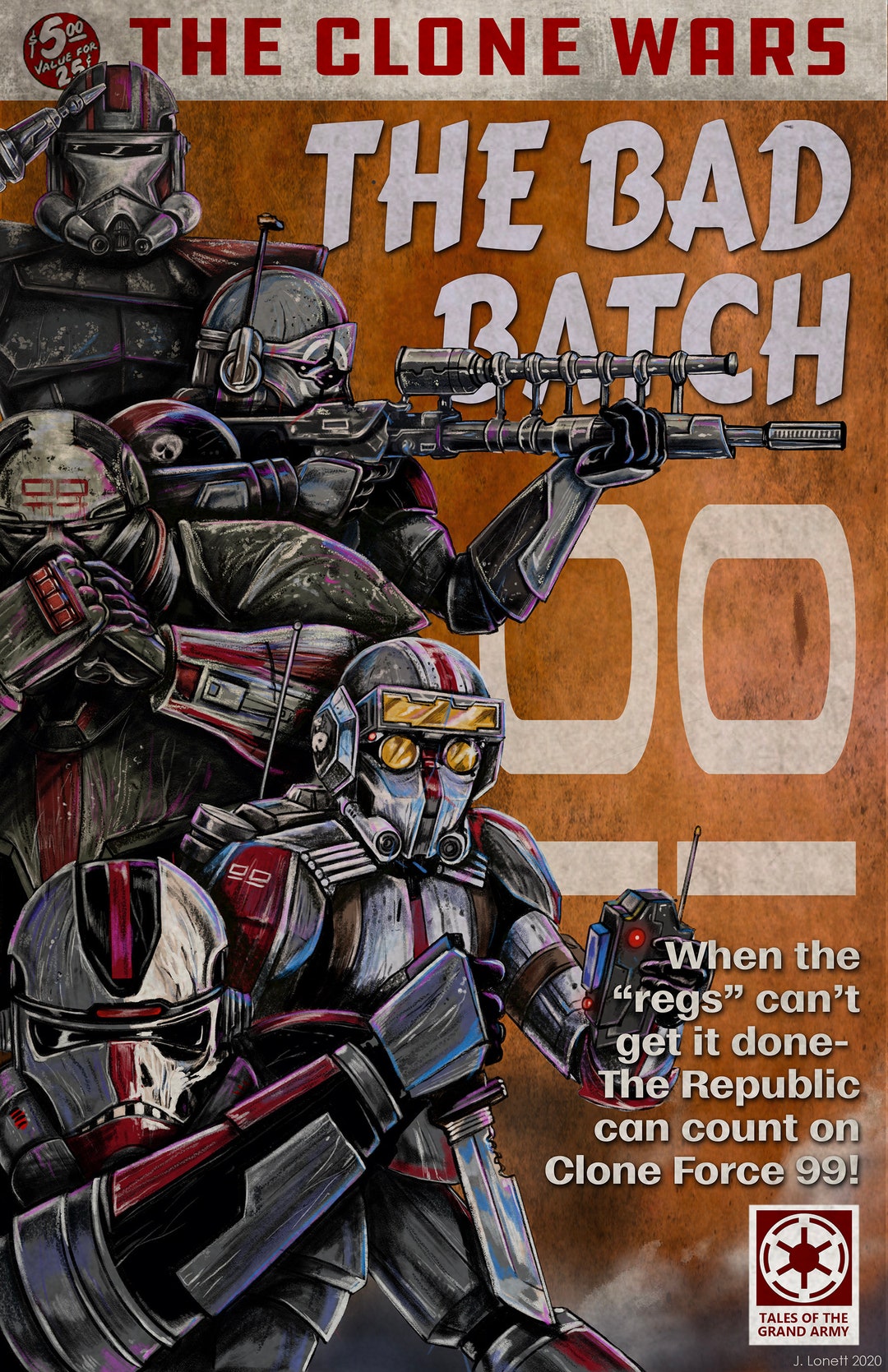 Star Wars Clone Wars Bad Batch Pulp Book Cover Satire Cover 11x17 ...