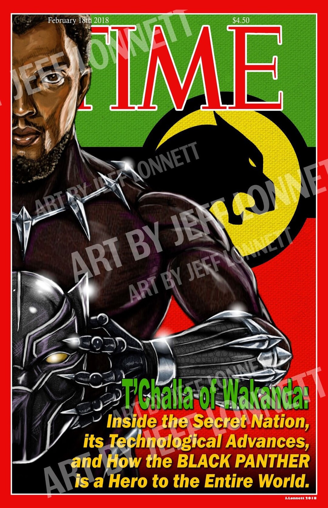 Black Panther Time Satire Magazine Cover 11x17 Comic Print 80lb Glossy ...