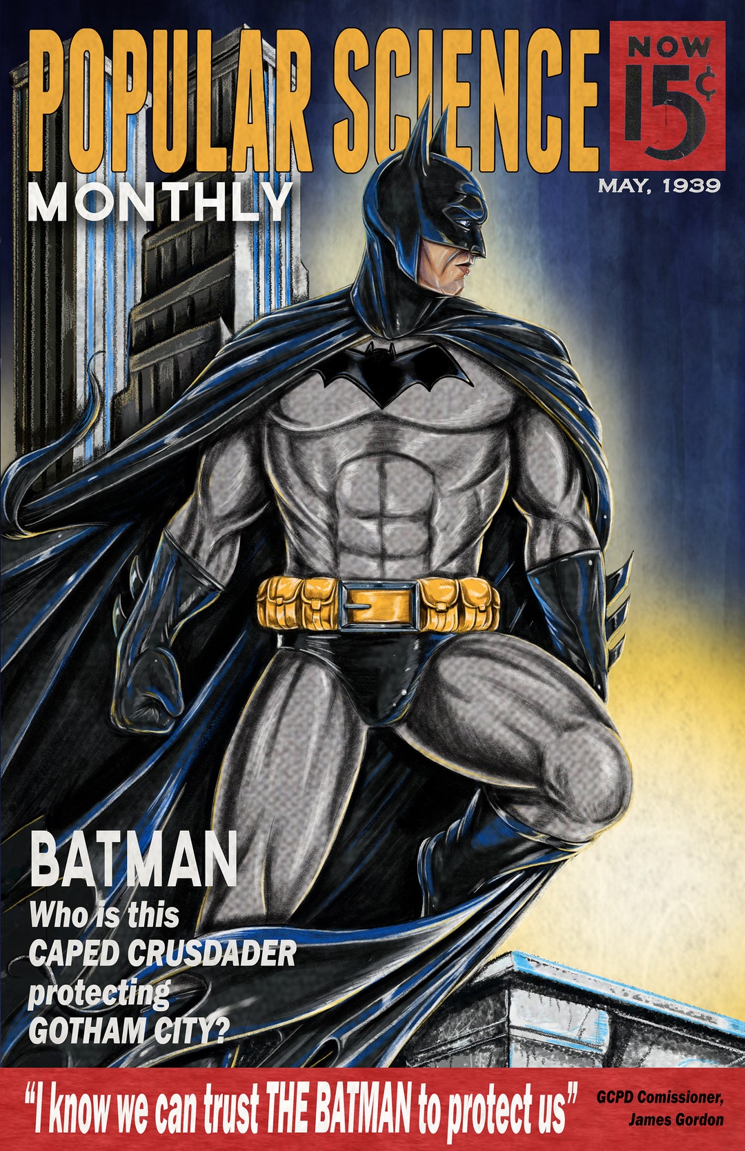 Batman Popular Science Retro Satire Magazin Cover 11x17 glänzend - Etsy.de