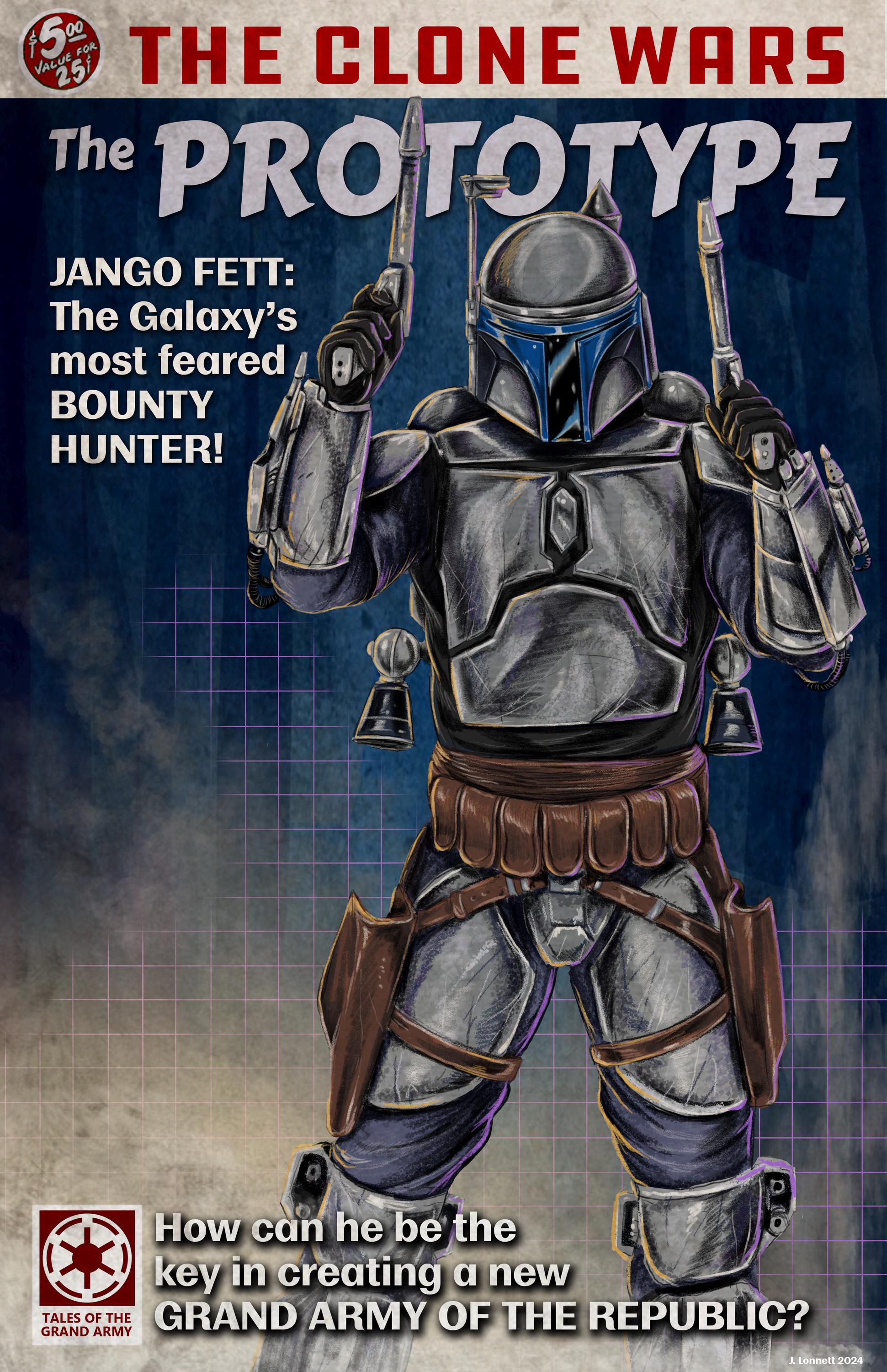 Star Wars Clone Wars Jango Fett Pulp Retro Book Cover Satire Print ...