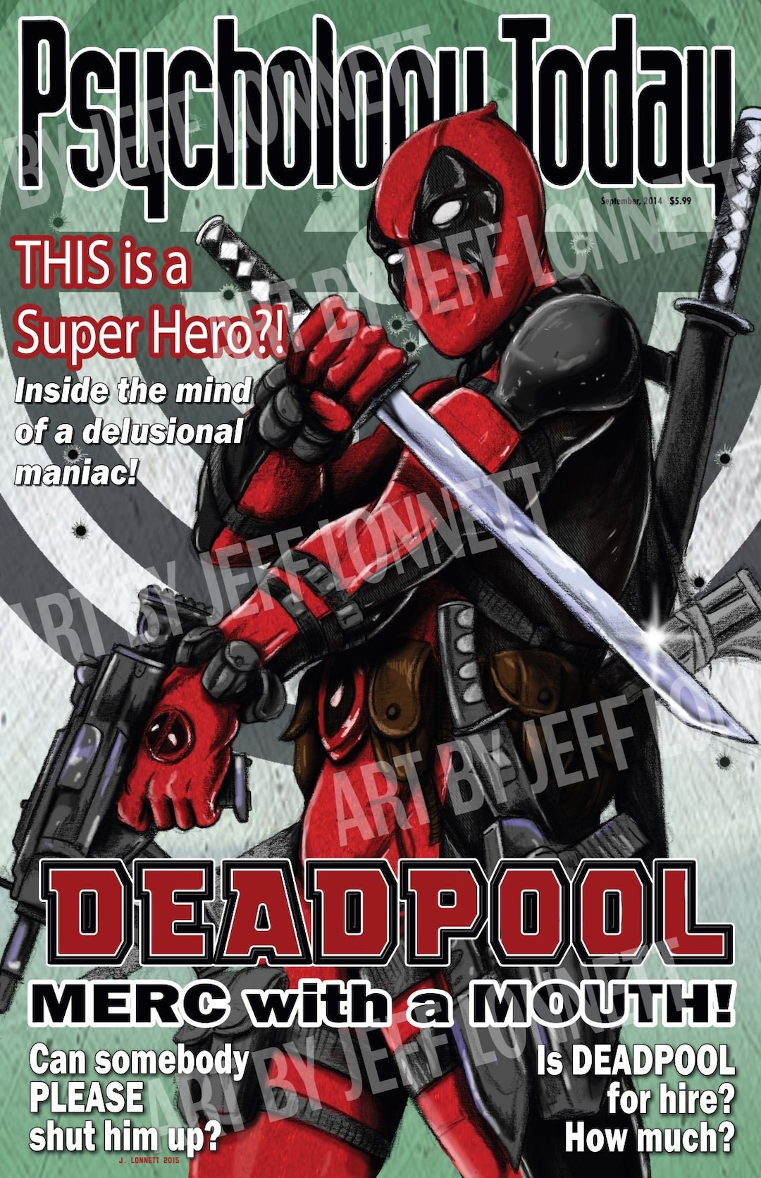 Deadpool Psychology Today Satire Comic Print Cover 11x17 80lb Glossy - Etsy
