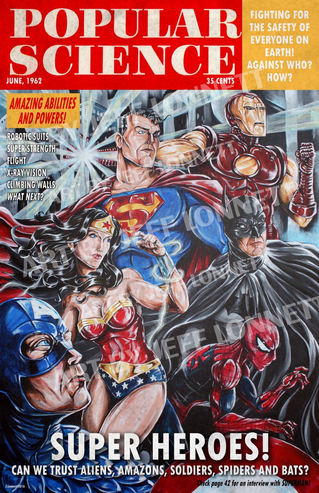 Marvel DC Batman Captain America Popular Science Retro 1960s Magazine ...