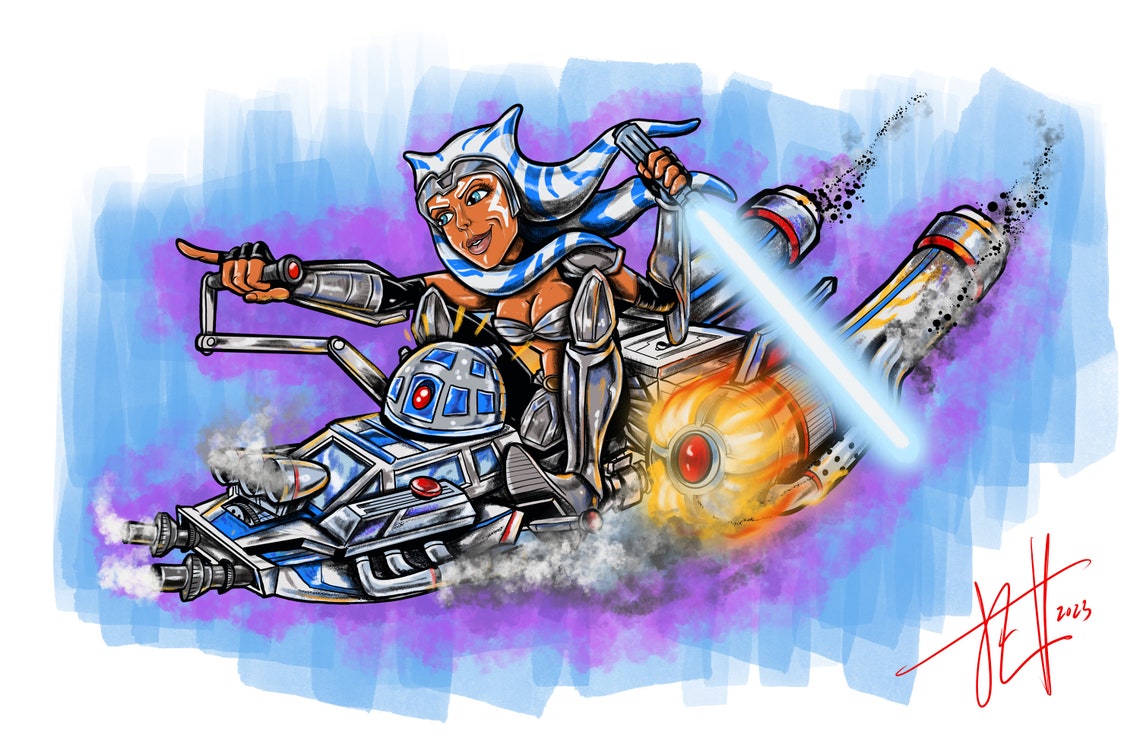 Star Wars Hot Rod Style Art Ahsoka 11x17 Glossy Cardstock - Etsy