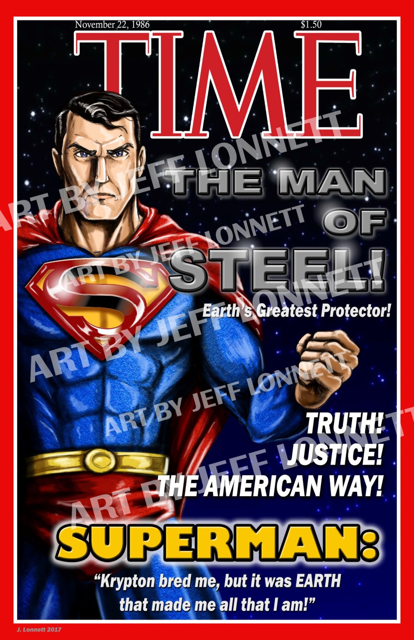 Superman 1980s Time Magazine Satire Cover Print 11x17 - Etsy
