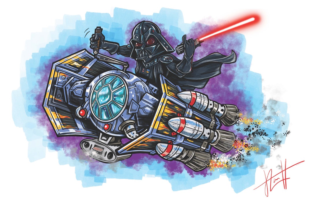 Star Wars Hot Rod Style Art Clone Wars Vader 11x17 Glossy Cardstock - Etsy