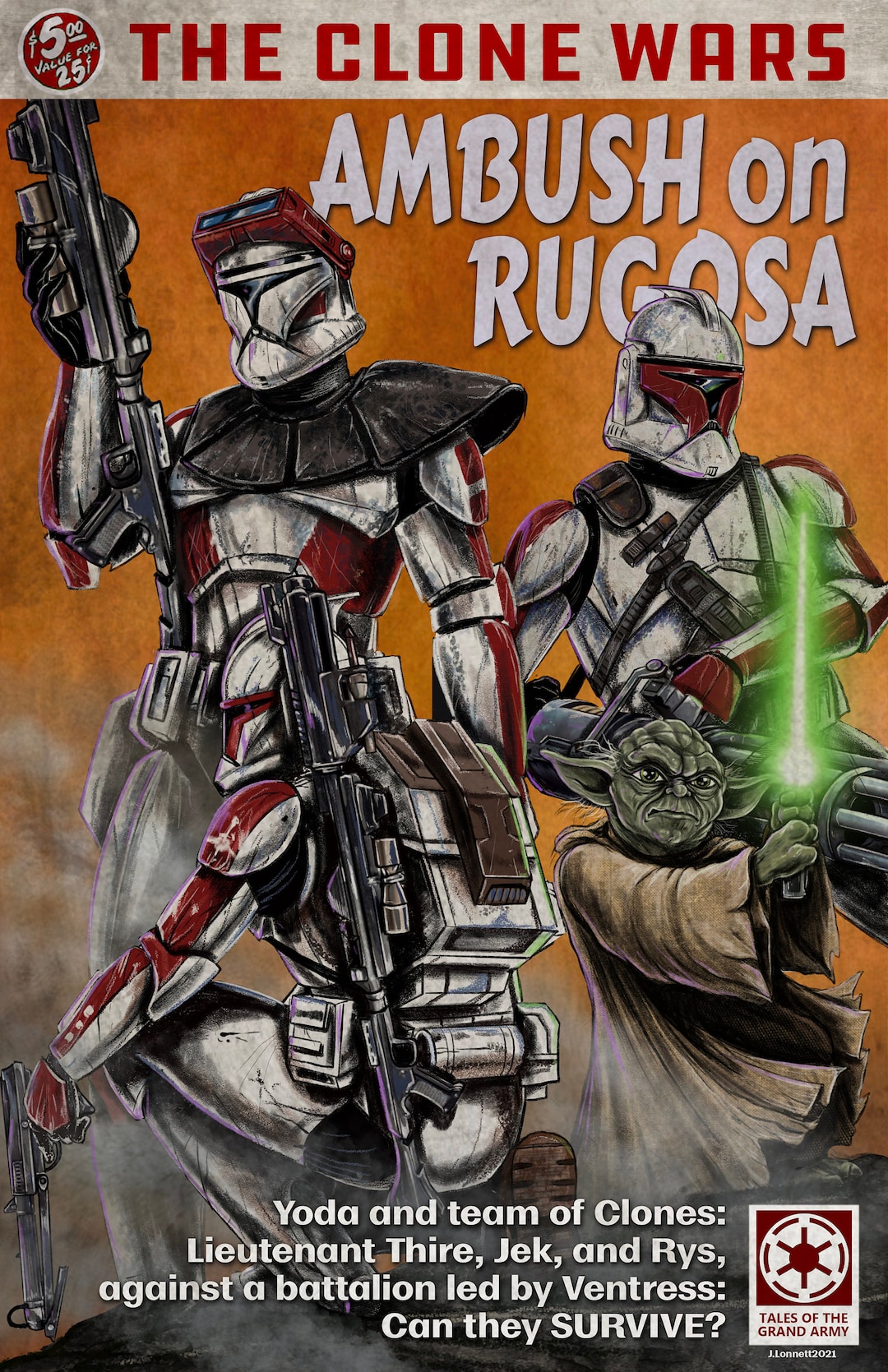 Star Wars Clone Wars Yoda Thire Pulp Book Cover Satire Cover 11x17 ...