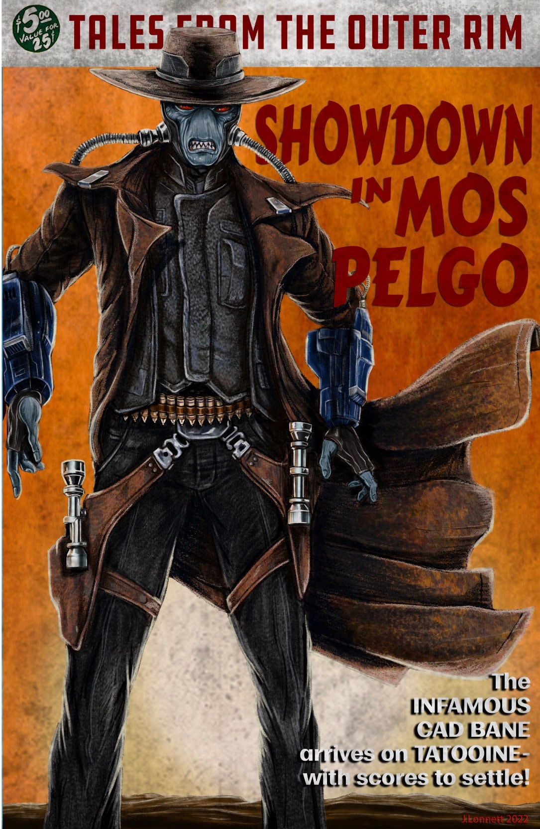 Star Wars Cad Bane Book of Boba Fest Pulp Book Cover Satire Cover 11x17 ...