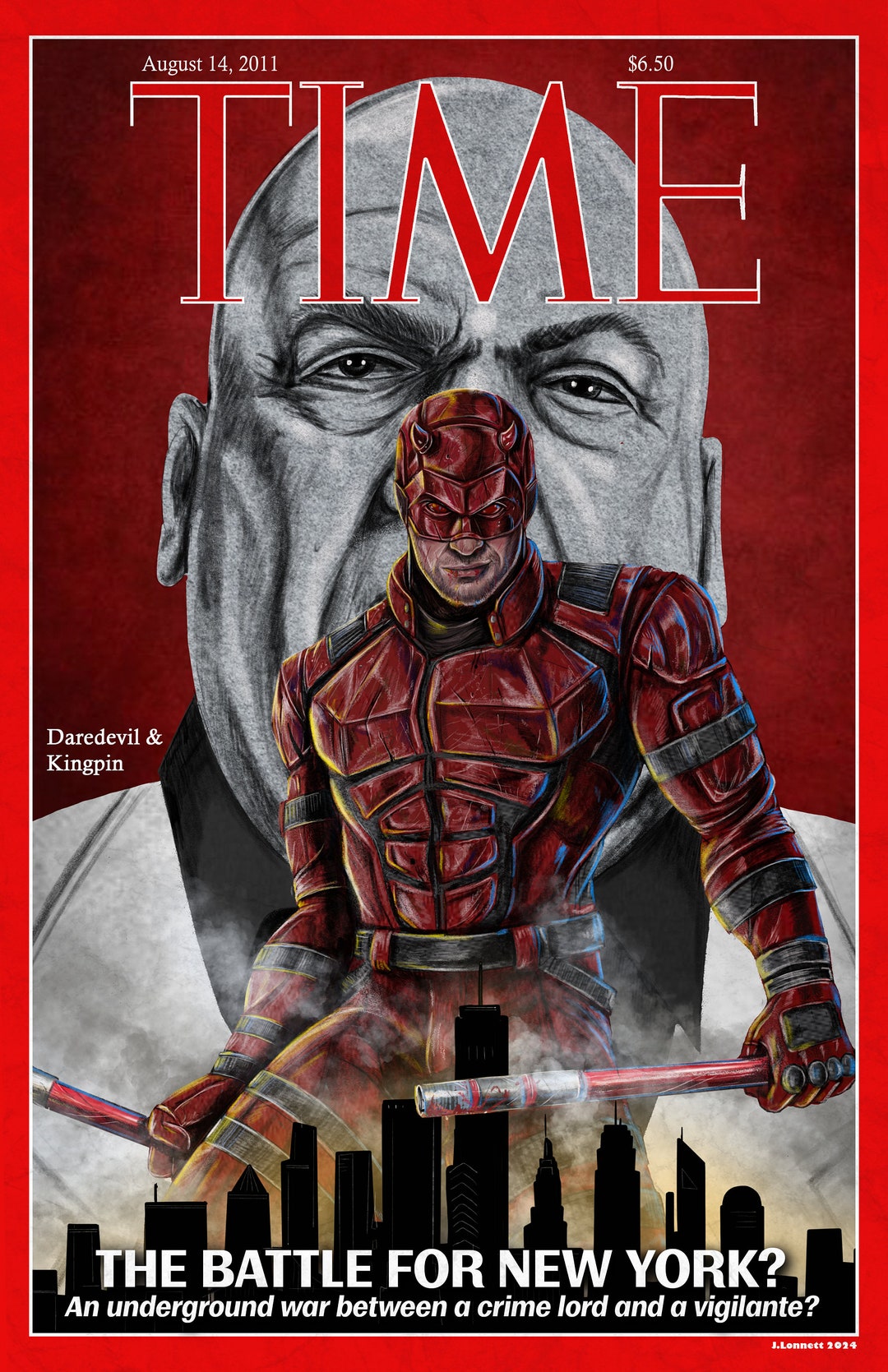 Time Magazine Satire Daredevil Kingpin 11x17 Retro Magazine Cover - Etsy