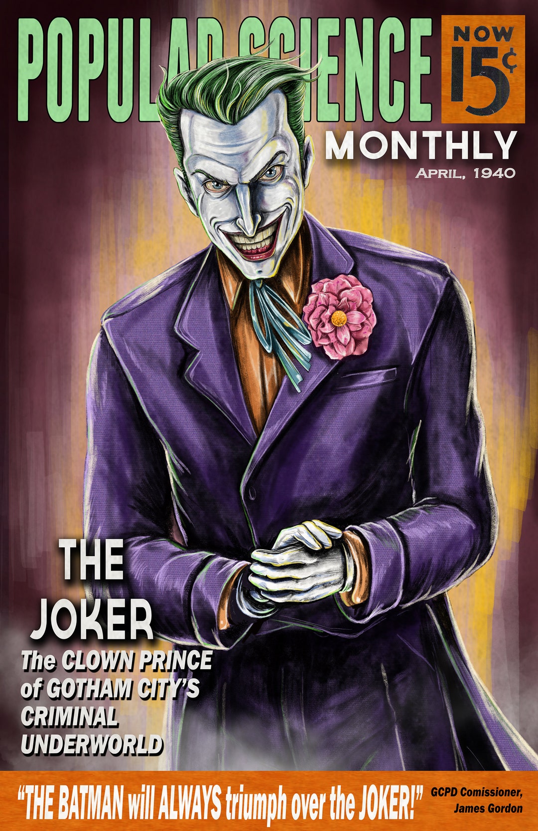 Joker Popular Science Retro Satire Magazine Cover 11x17 Glossy - Etsy
