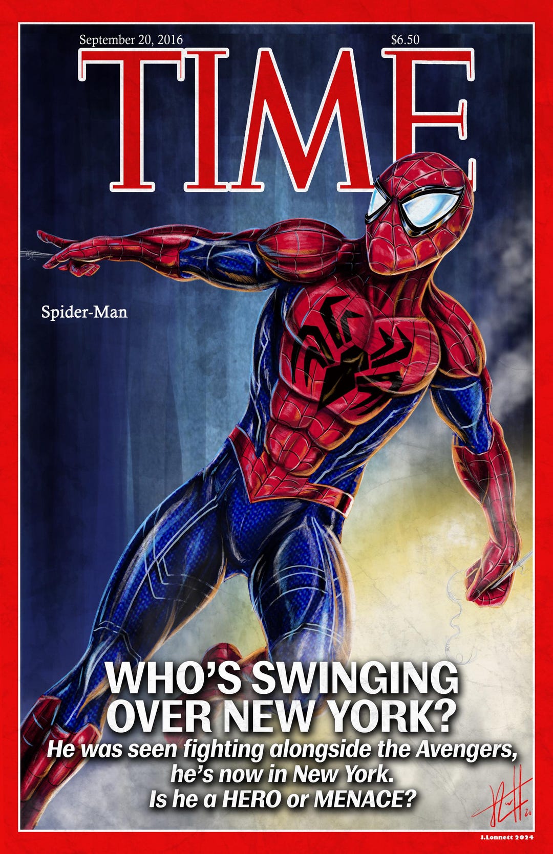 Spiderman Time Magazine Satire Magazine Cover 11x17 Glossy - Etsy