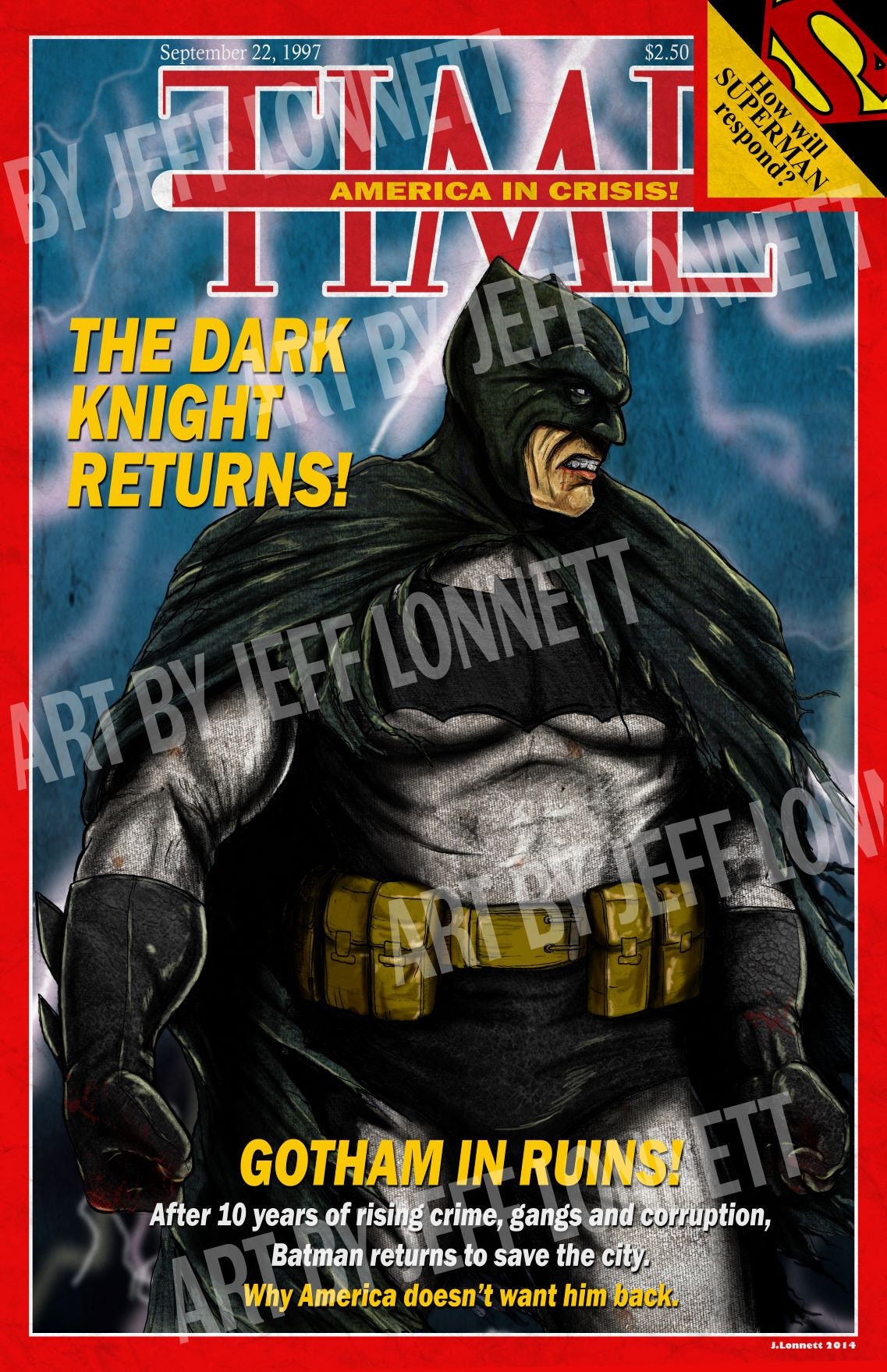Batman Dark Knight Returns Time Magazine Satire Comic Print - Etsy