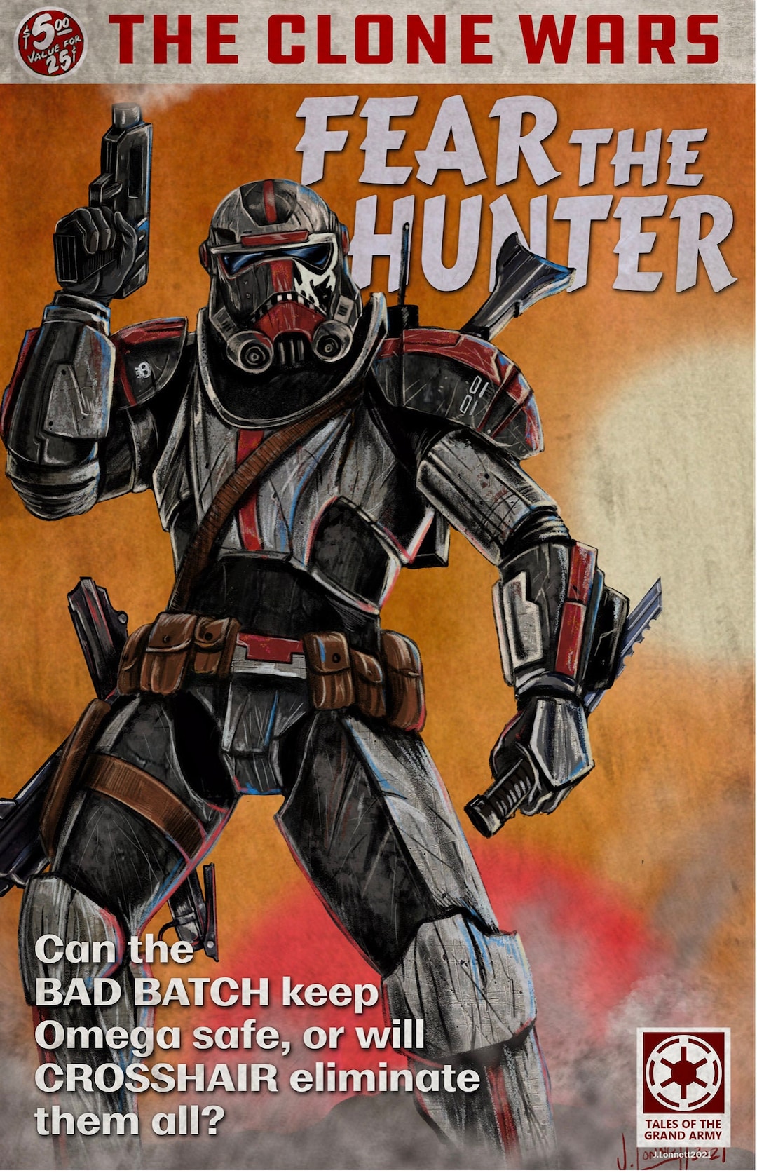 Star Wars Clone Wars Bad Batch Hunter Pulp Book Cover Satire Cover ...
