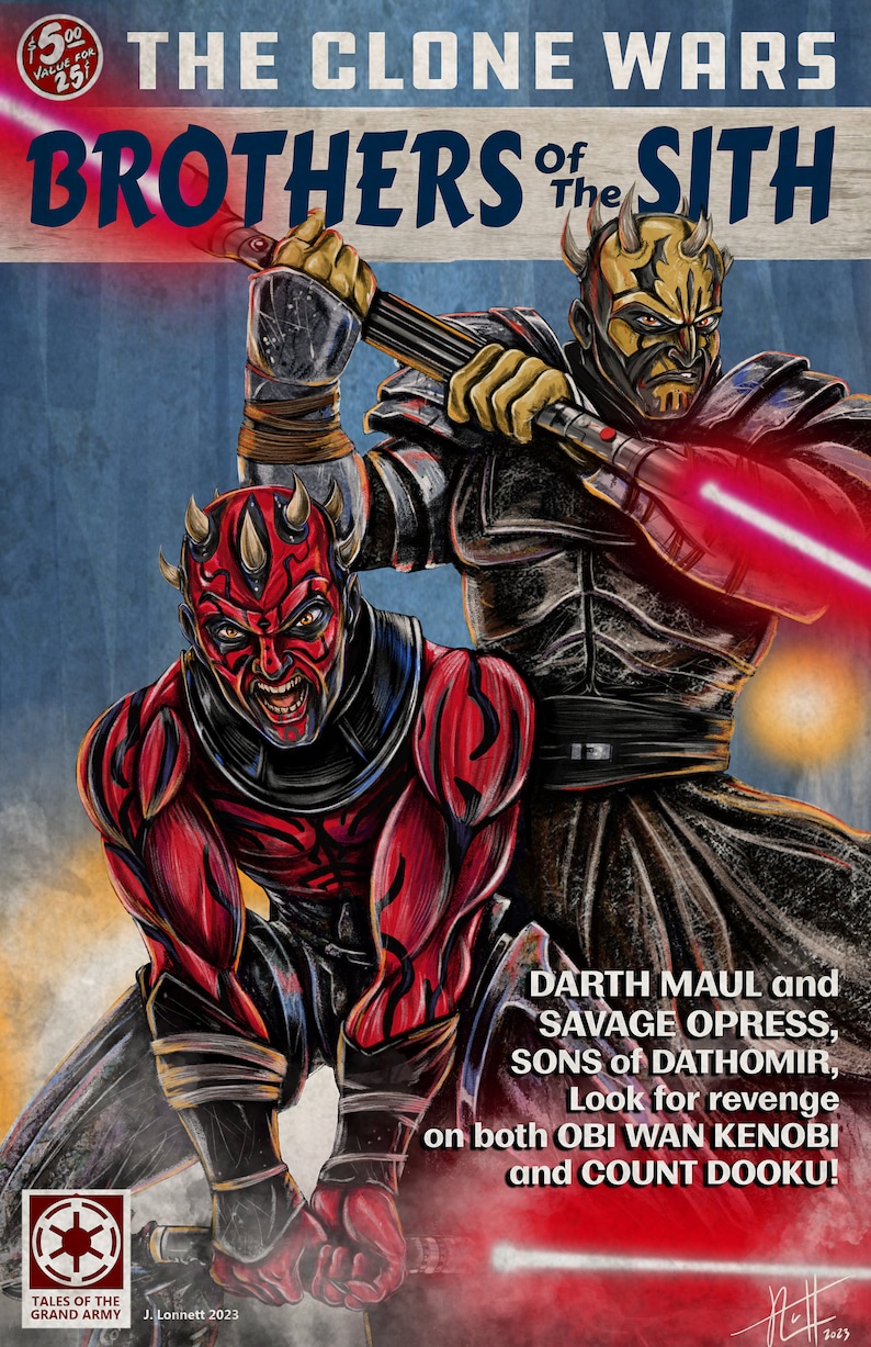 Star Wars Clone Wars Darth Maul Savage Opress Pulp Book Cover Satire ...