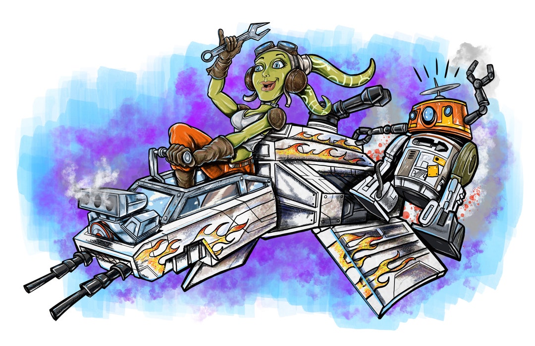 Star Wars Hot Rod Style Art Clone Wars Hera 11x17 Glossy Cardstock - Etsy