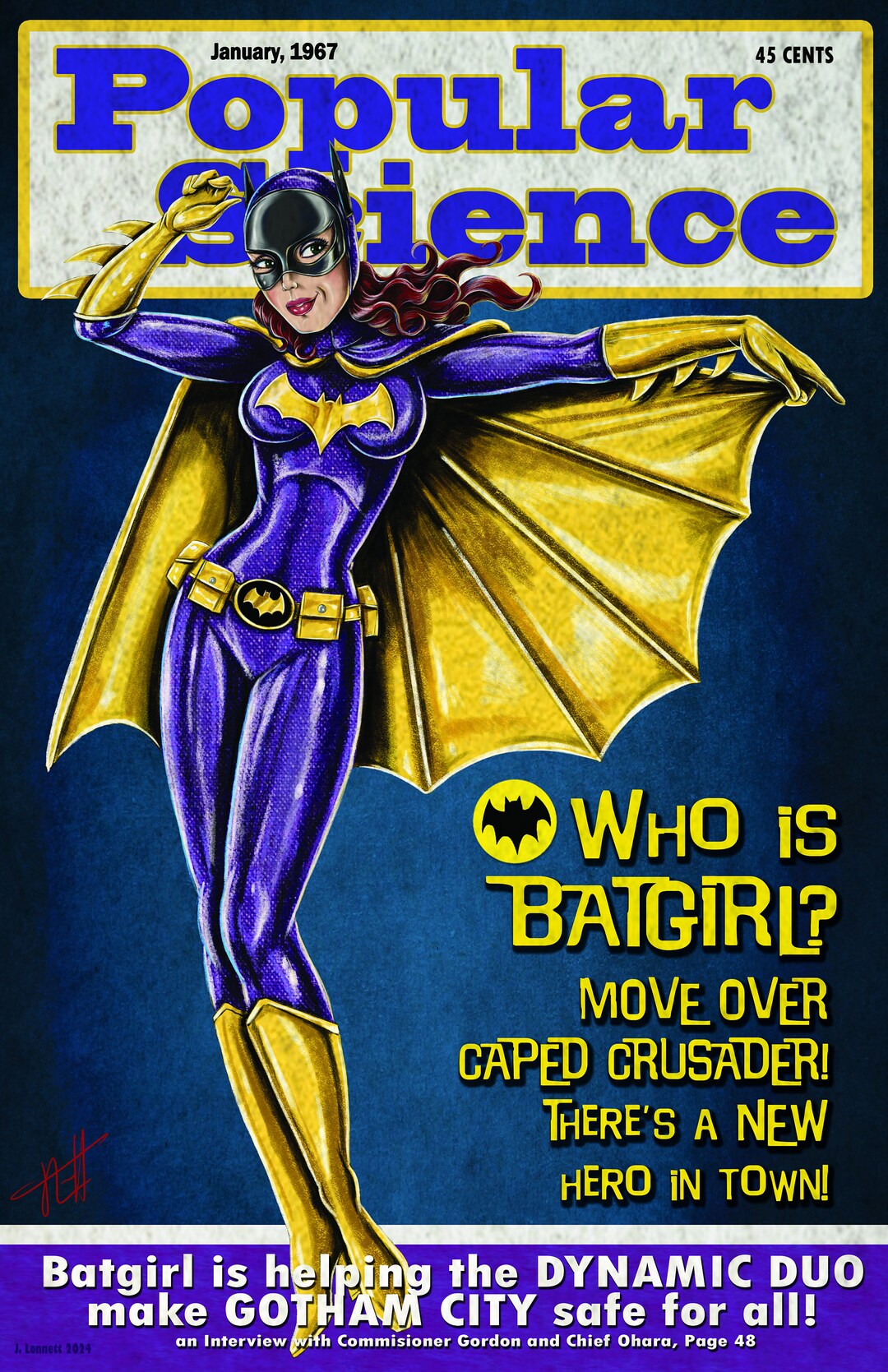 Batgirl Popular Science Retro Satire Magazine Cover 11x17 Glossy - Etsy