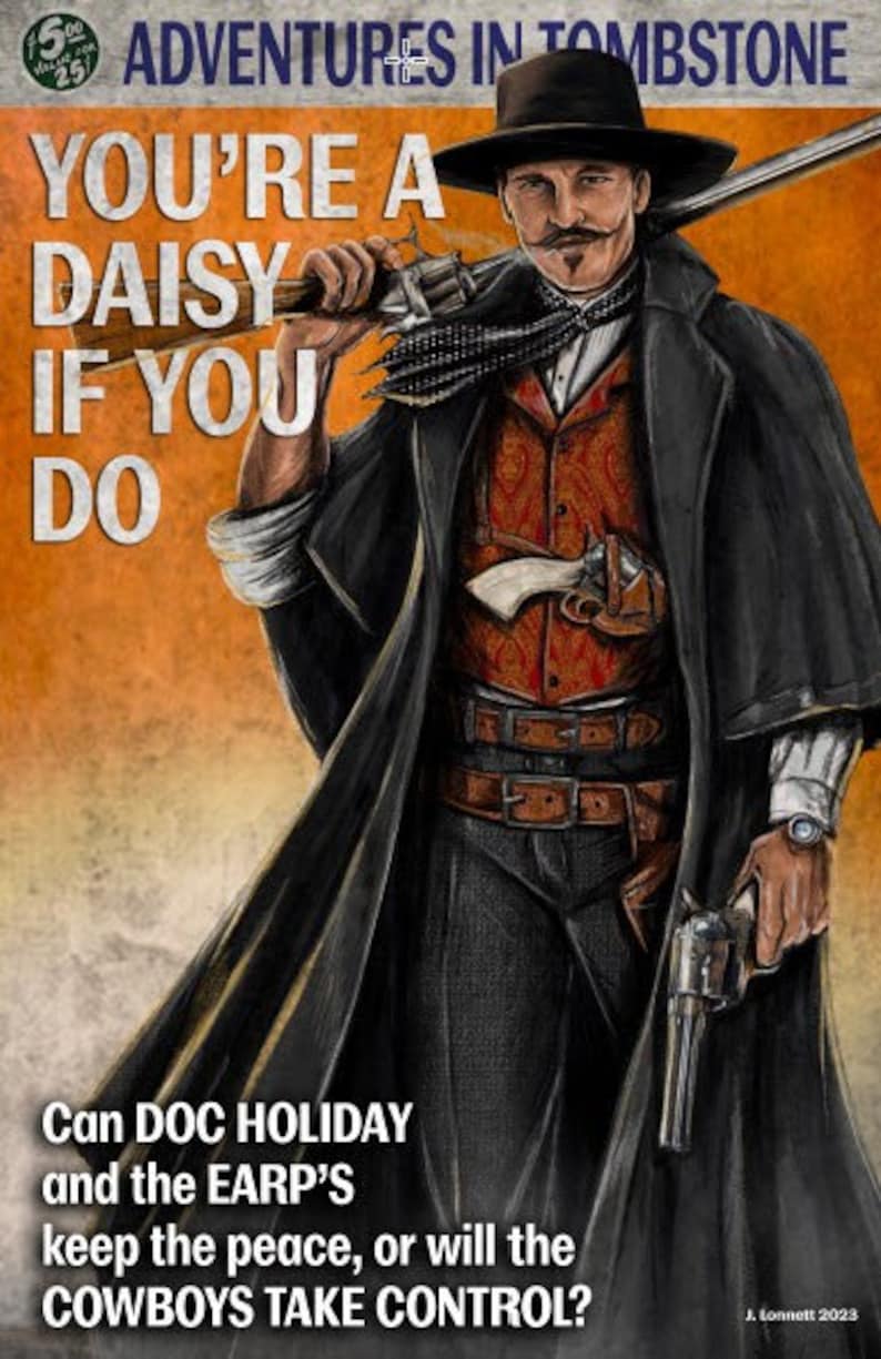 Tombstone Doc Holiday Pulp Book Cover Satire Cover 11x17 Glossy ...