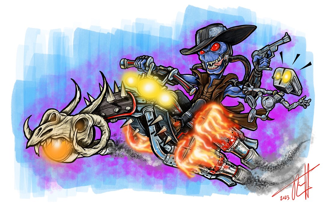 Star Wars Hot Rod Style Art Cad Bane 11x17 Glossy Cardstock - Etsy