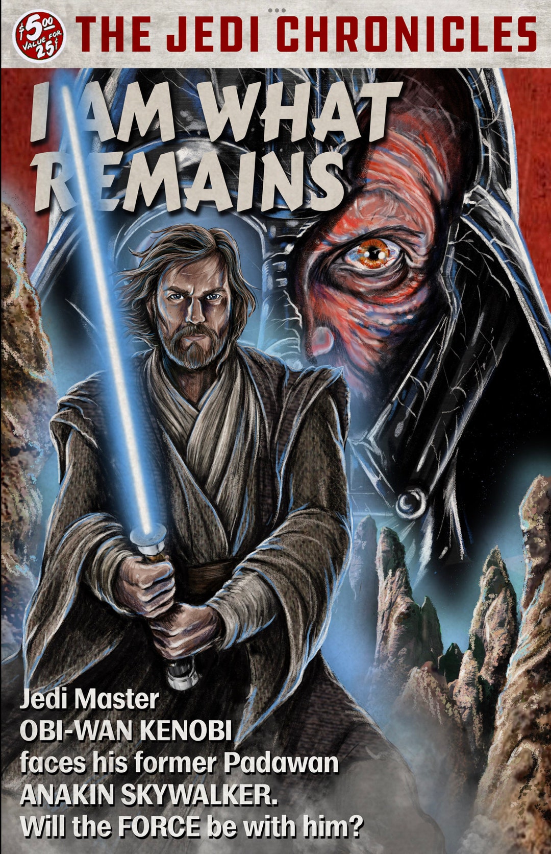 Star Wars Obi Wan Kenobi Anakin Vader Retro Pulp Book Cover Satire ...