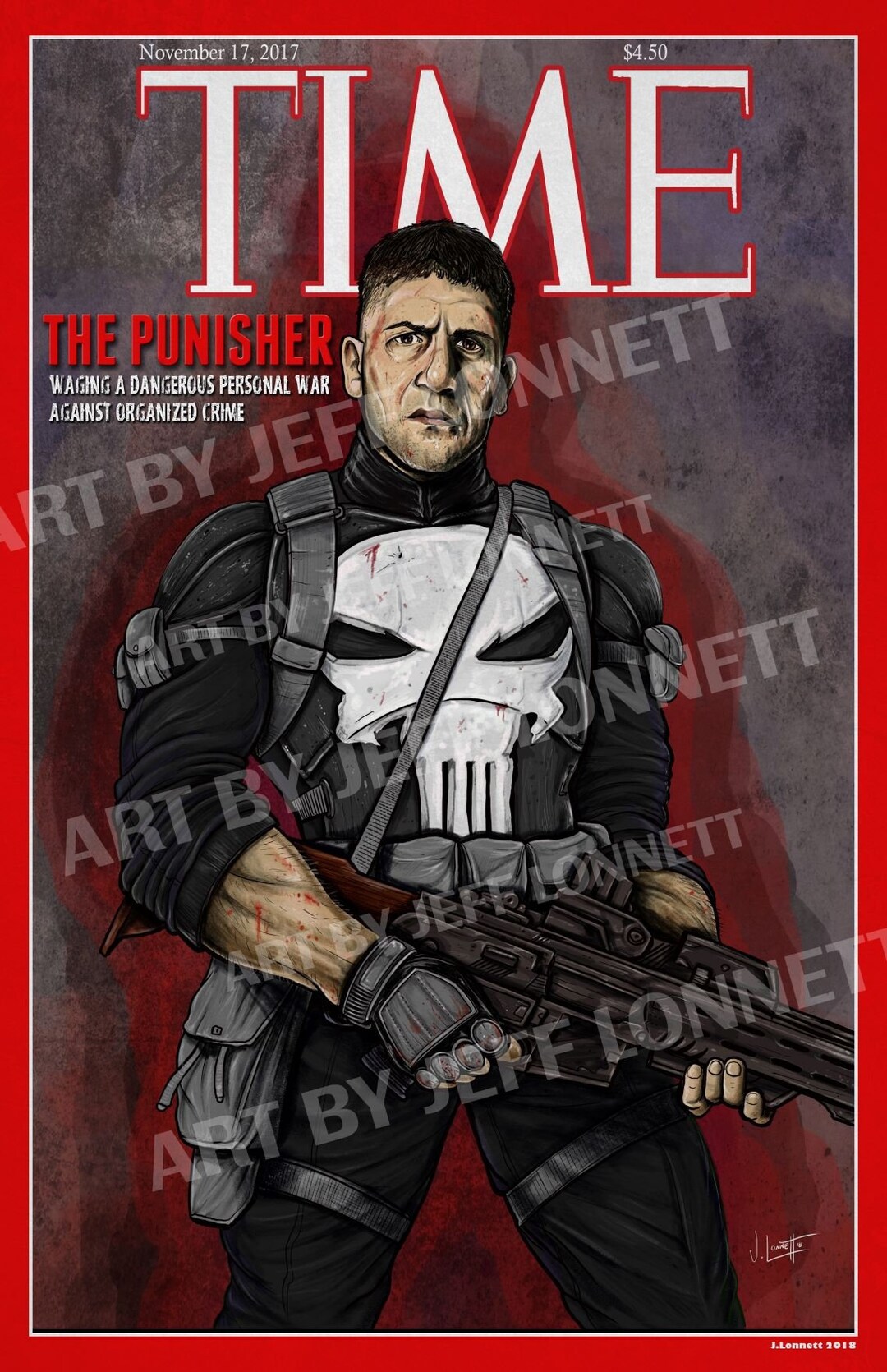 Punisher John Bernthal Time Magazine Satire Cover 11x17 Print - Etsy