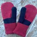 Maroon and Navy Felted Wool Michigan Mittens-ready to Ship! - Etsy