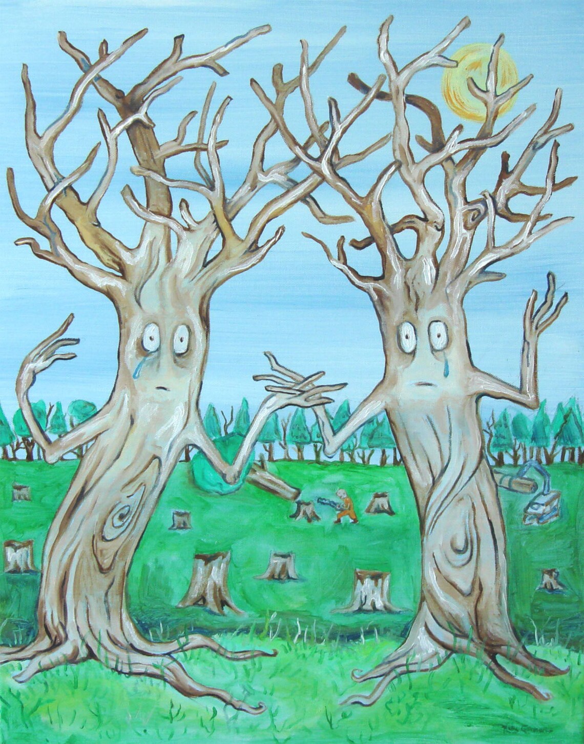 Deforestation Original Oil Painting on Canvas FREE USA SHIPPING - Etsy