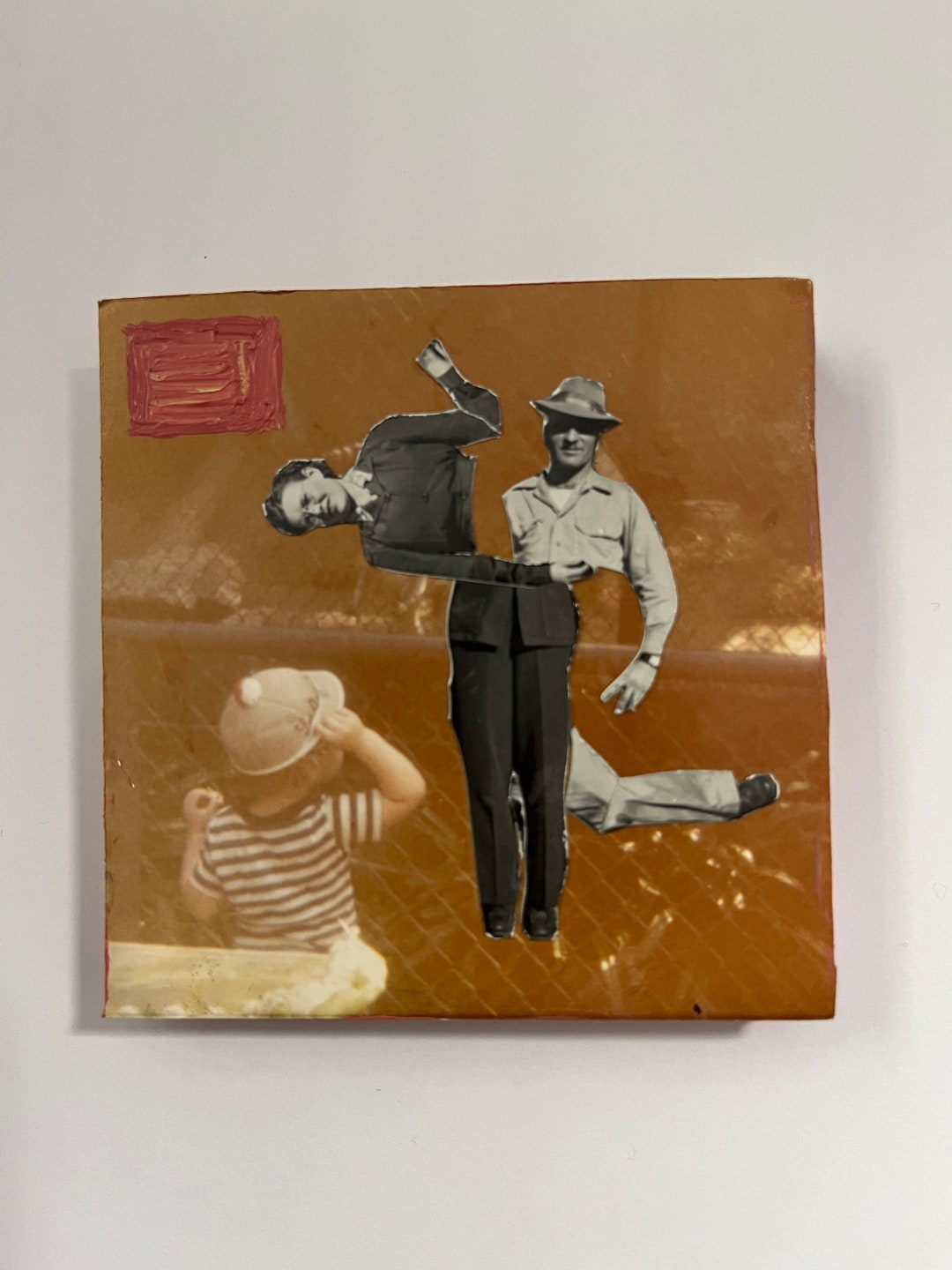 Fold - Original Artwork Mixed Media Collage on Canvas Handmade Tiny One ...