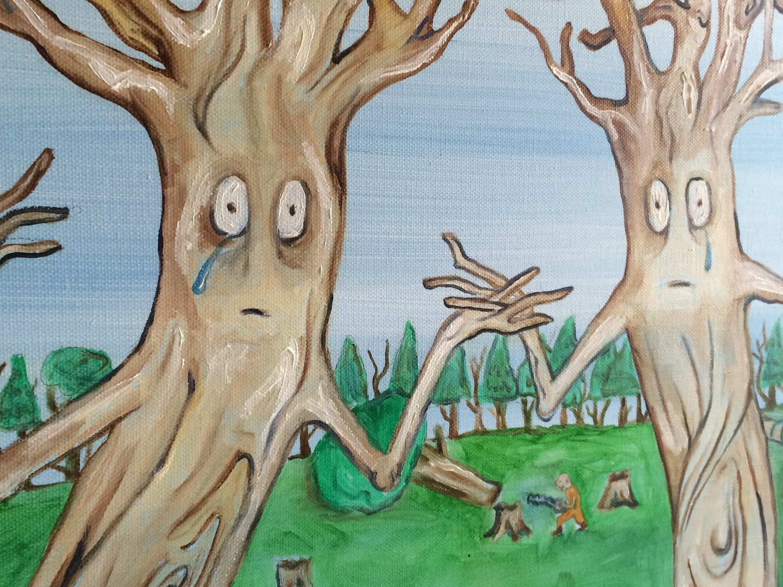 Deforestation Original Oil Painting on Canvas FREE USA SHIPPING - Etsy