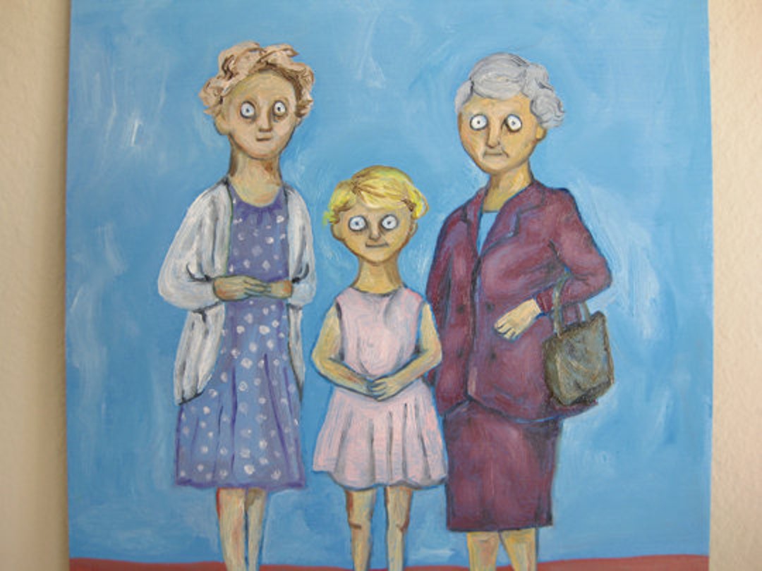 Three Generations - Original Oil Painting on Wood - Etsy