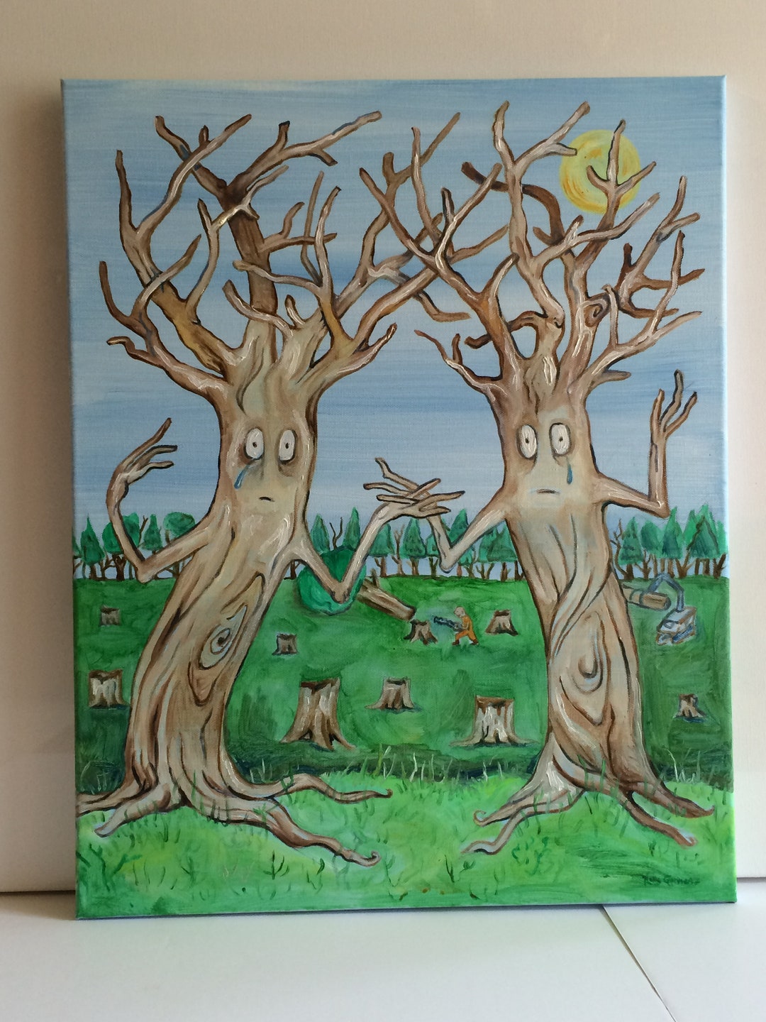 Deforestation Original Oil Painting on Canvas FREE USA SHIPPING - Etsy