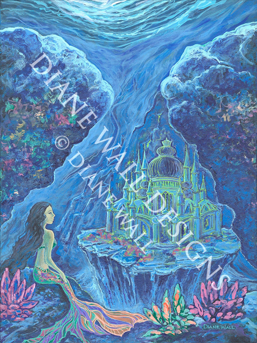 Mermaid in Atlantis - 18 X 24 Giclee on Canvas Gallery-wrapped by Diane ...