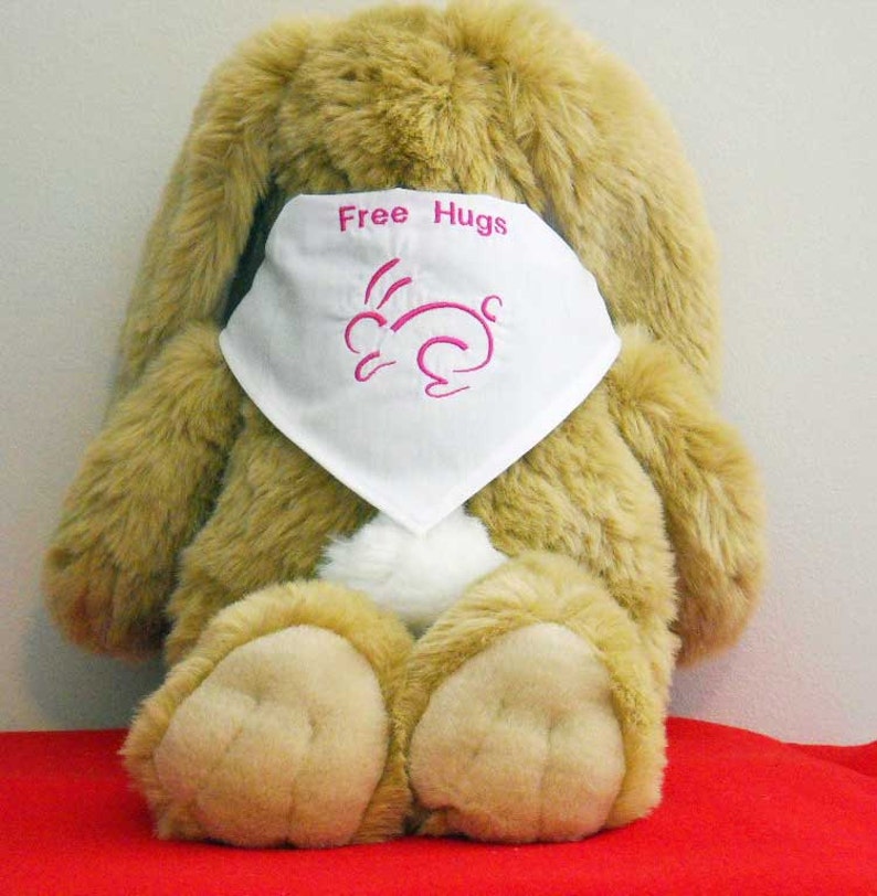 Bunny Bandana Free Hugs Pink Bunny Scarf | Etsy