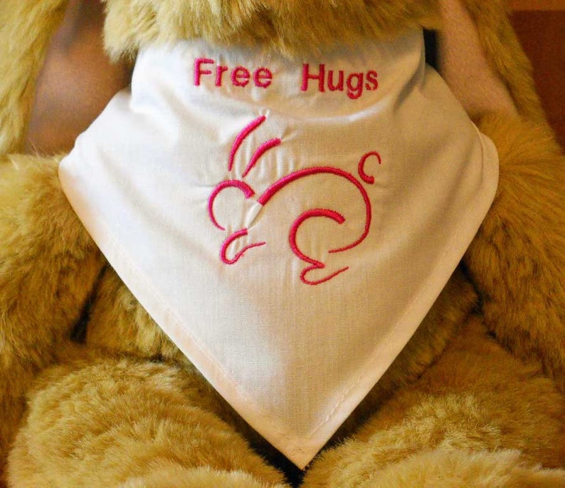 Bunny Bandana Free Hugs Pink Bunny Scarf | Etsy