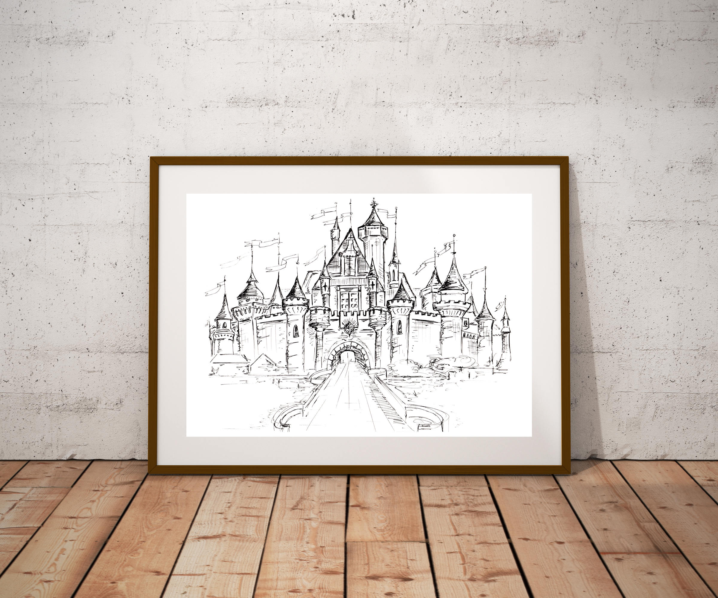 Castle Sketch Print - Etsy