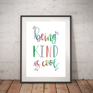 Being Kind is Cool Print 3 Color Variations - Etsy